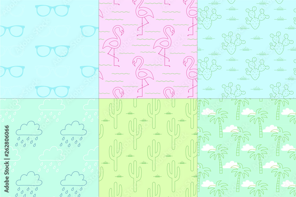 pastel summer patterns Stock Vector | Adobe Stock