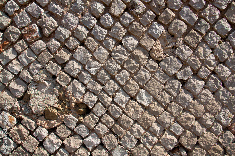 Ancient Roman Wall detail, the so called opus reticulatum foto de Stock ...