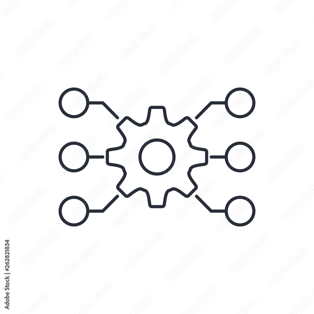 Multi channel Management system vector linear icon. Stock Vector ...