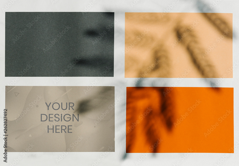Photo Grid Design with Muted Colors Overlay Mockup Stock Template ...