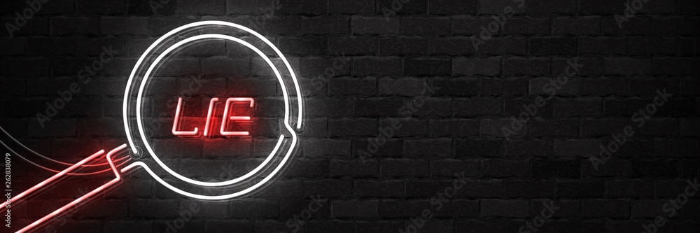 Vector realistic isolated neon sign of Lie flyer logo for template ...