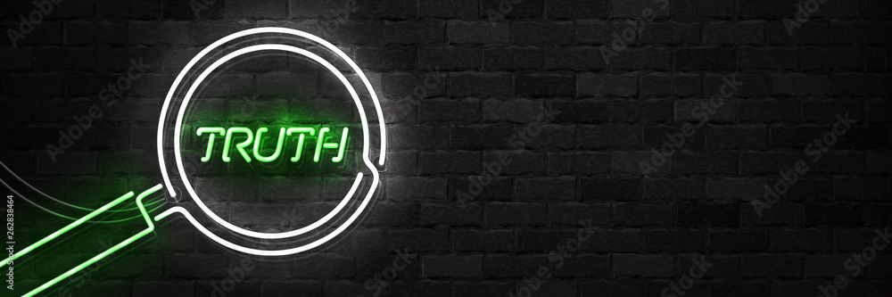 Vector realistic isolated neon sign of Truth flyer logo for template ...
