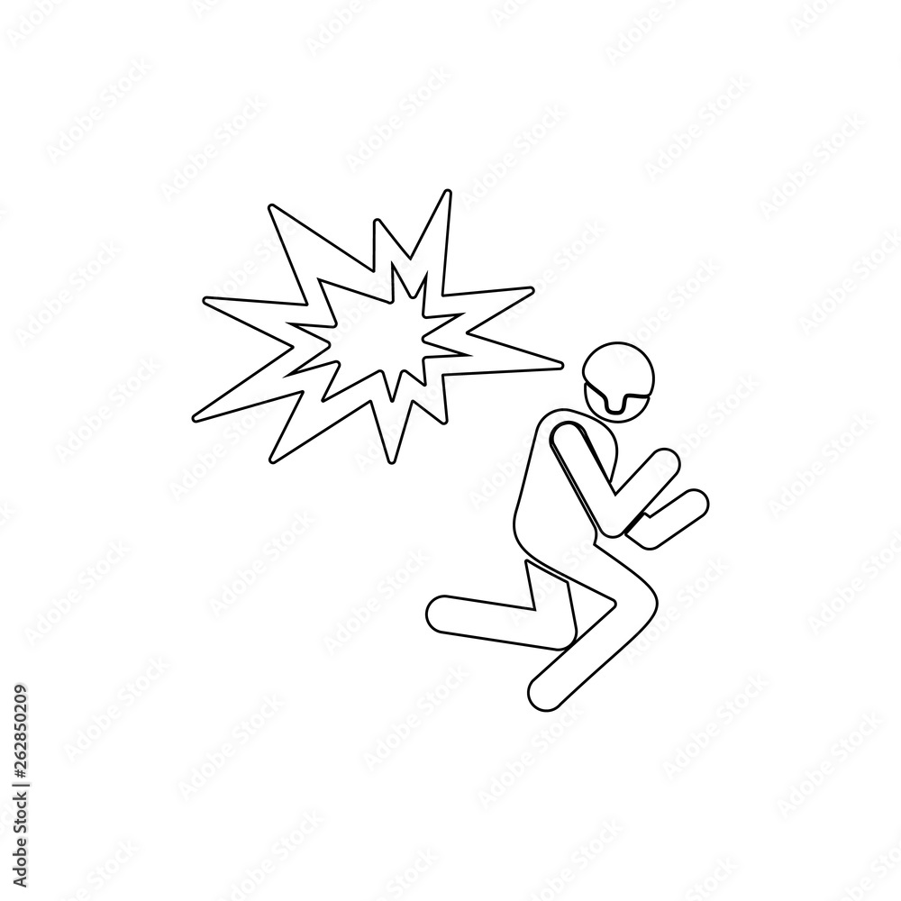 explosion, army, soldiers outline icon. Can be used for web, logo ...