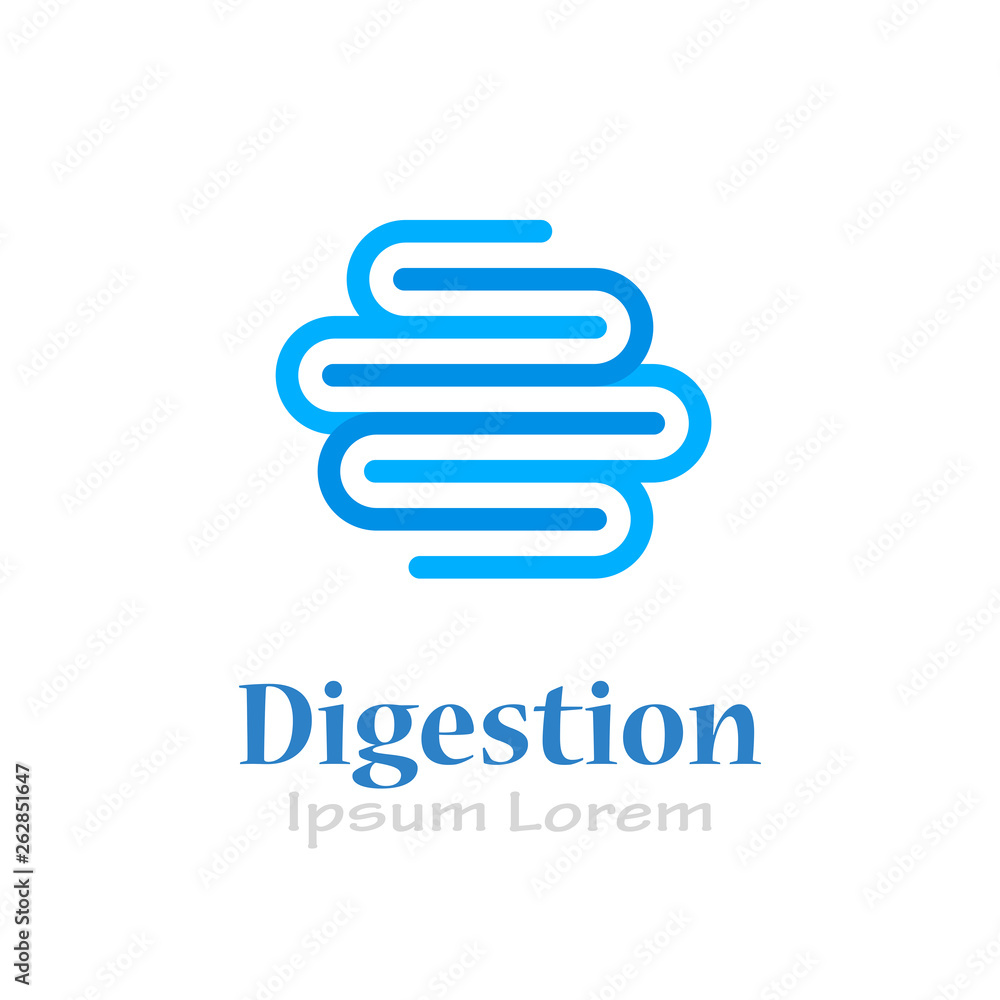 Intestine digestion vector logo Stock Vector | Adobe Stock