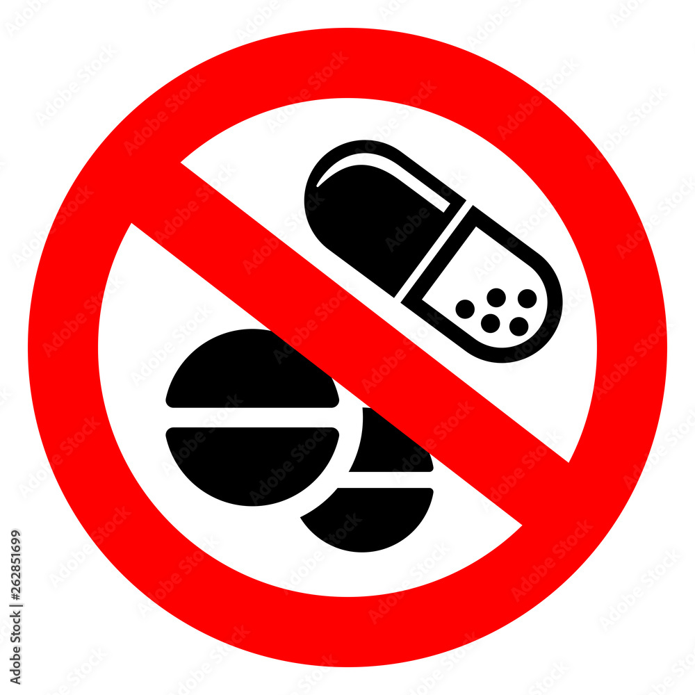 No medication vector sign Stock Vector | Adobe Stock