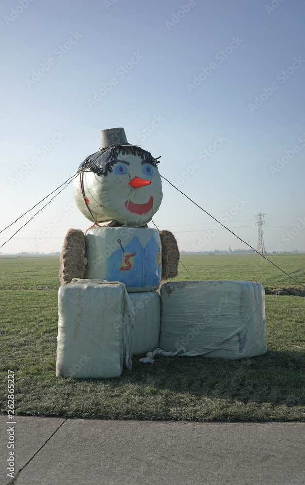 Giant figure made of haybales, to celebrate a farmers 50th birthday ...