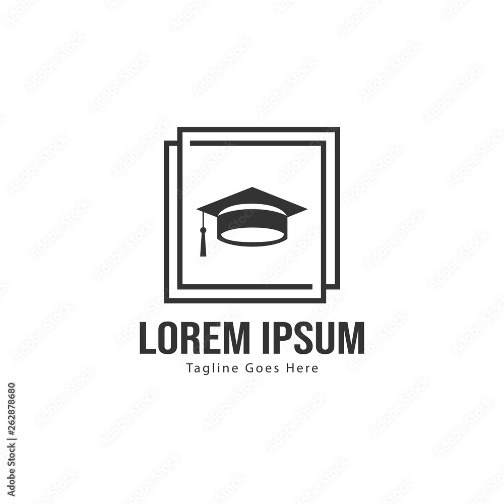 University logo template design. University logo with modern frame ...