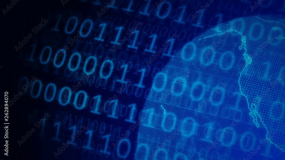 Vidéo Stock Digital planet Earth. Zoom in 3D animation with rotating ...