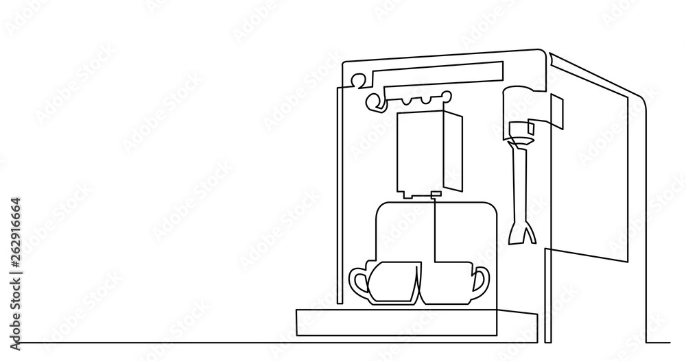 continuous line drawing of coffee machine Stock Vector | Adobe Stock