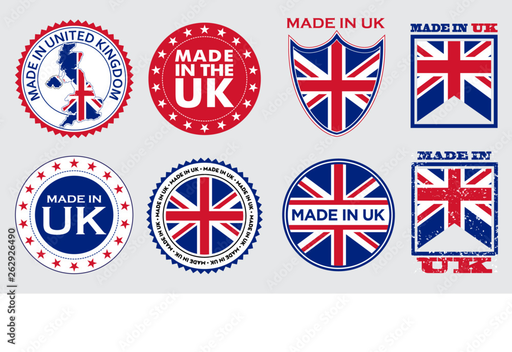 set of made in united kingdom label for retail product or fabric items ...