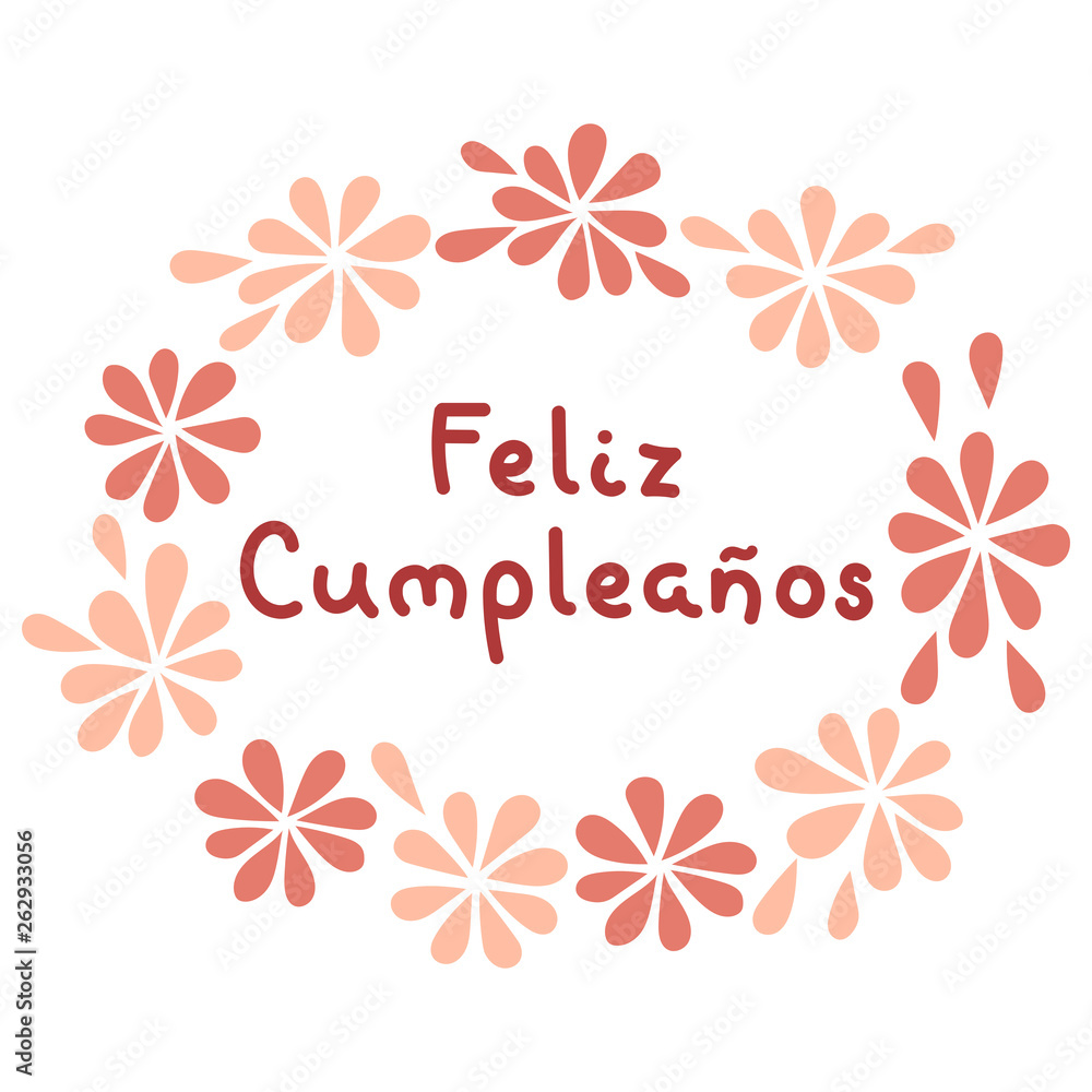 Happy birthday in Spanish. , Feliz Cumpleanos lettering. Vector ...