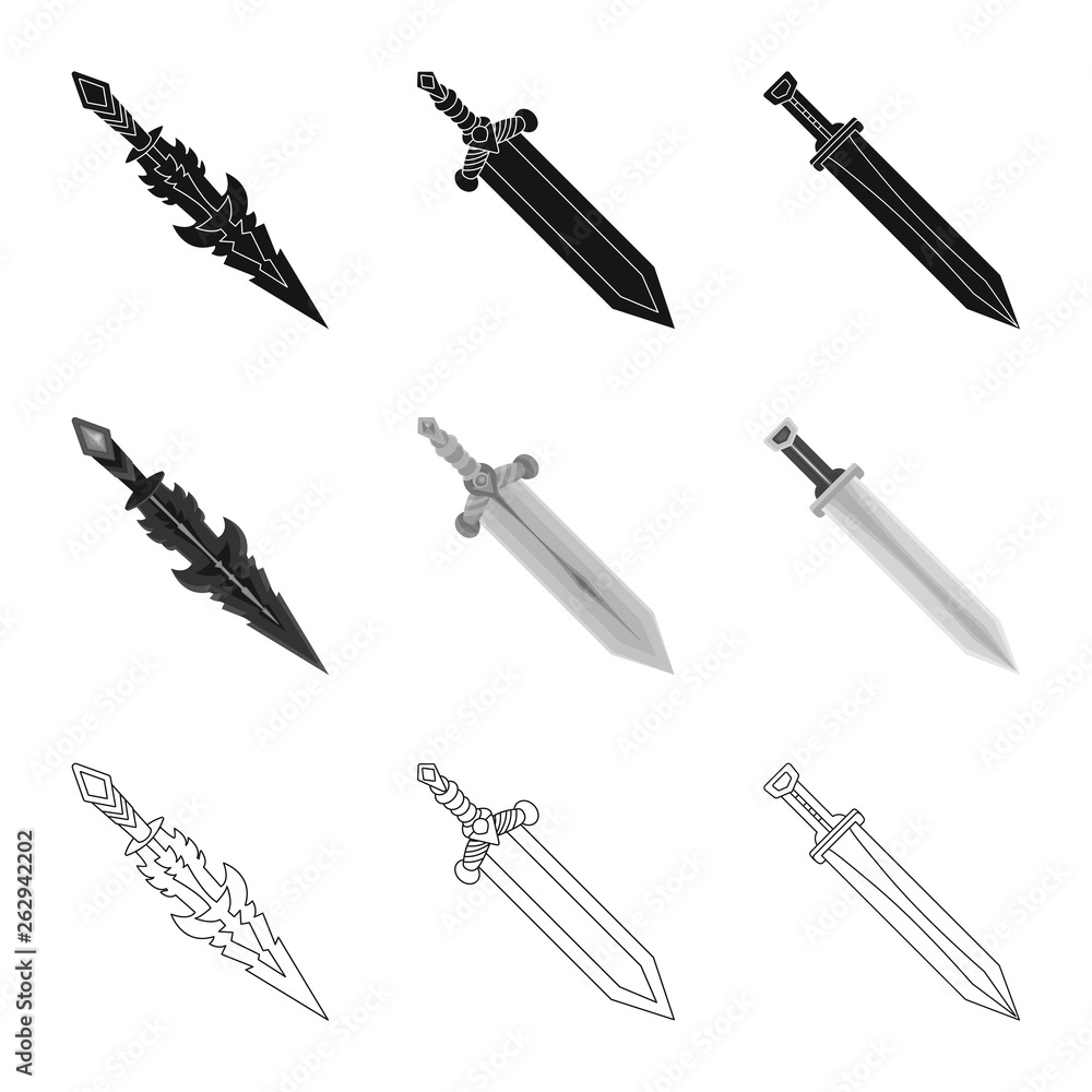 Vector design of game and armor logo. Collection of game and blade ...