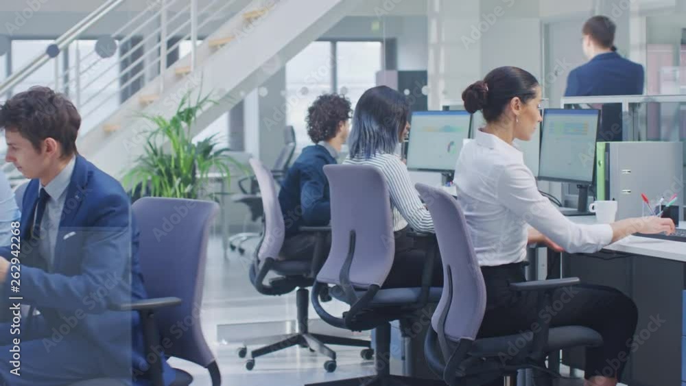 Diverse Team of Business Managers and Specialists Work on Desktop ...