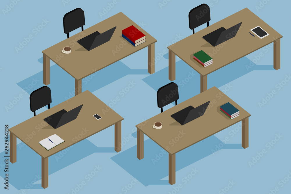 Study room. Vector illustration. Stock Vector | Adobe Stock