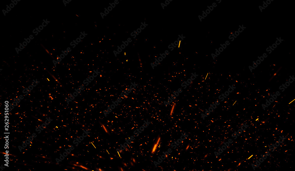 Colorful particles effect dust debris isolated on black background ...