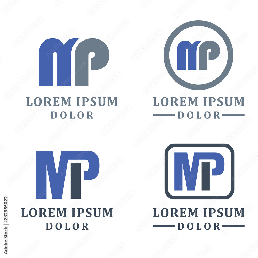 vector illustration letter m and p icon logo design Stock Vector ...