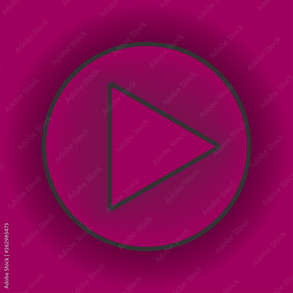 Play button icon. Music and video forward click shape symbol. Push ...