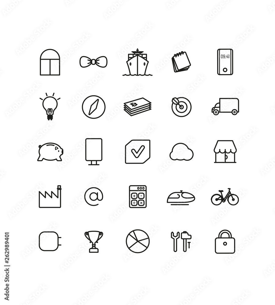 Vecteur Stock picto, business, symbole, entreprise, commerce, icône ...