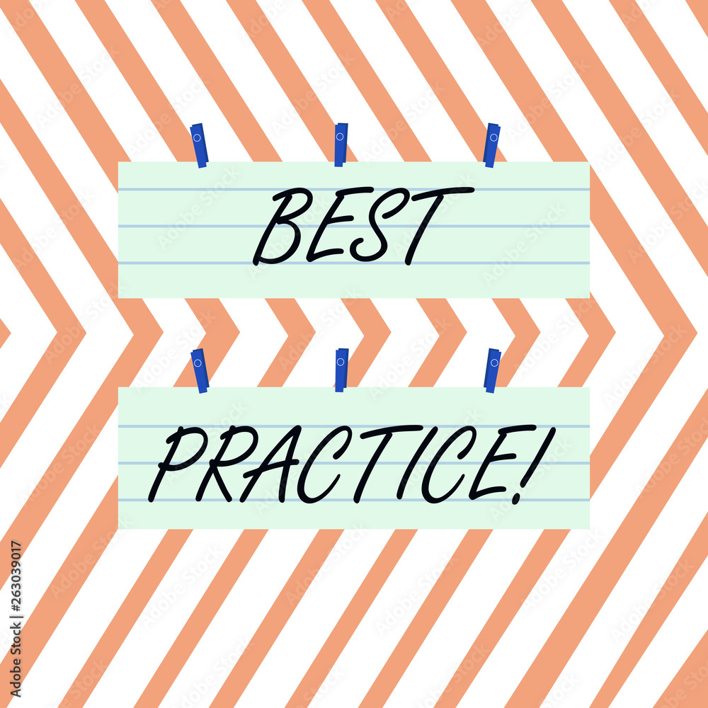 Writing note showing Best Practice. Business concept for commercial ...