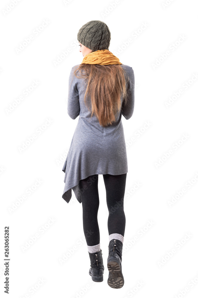 Girl Walking Away Looking Back