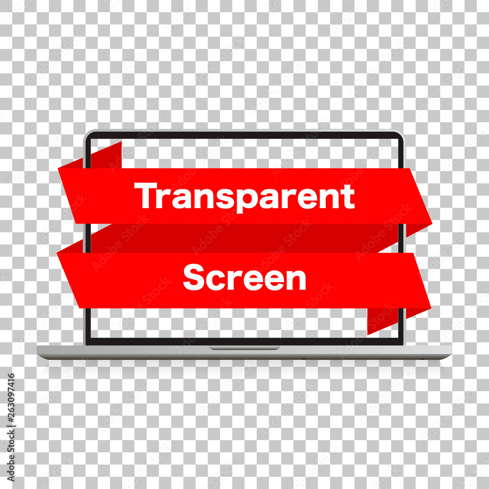 Laptop mockup isolated. Screen laptop transparent empy isolated ...
