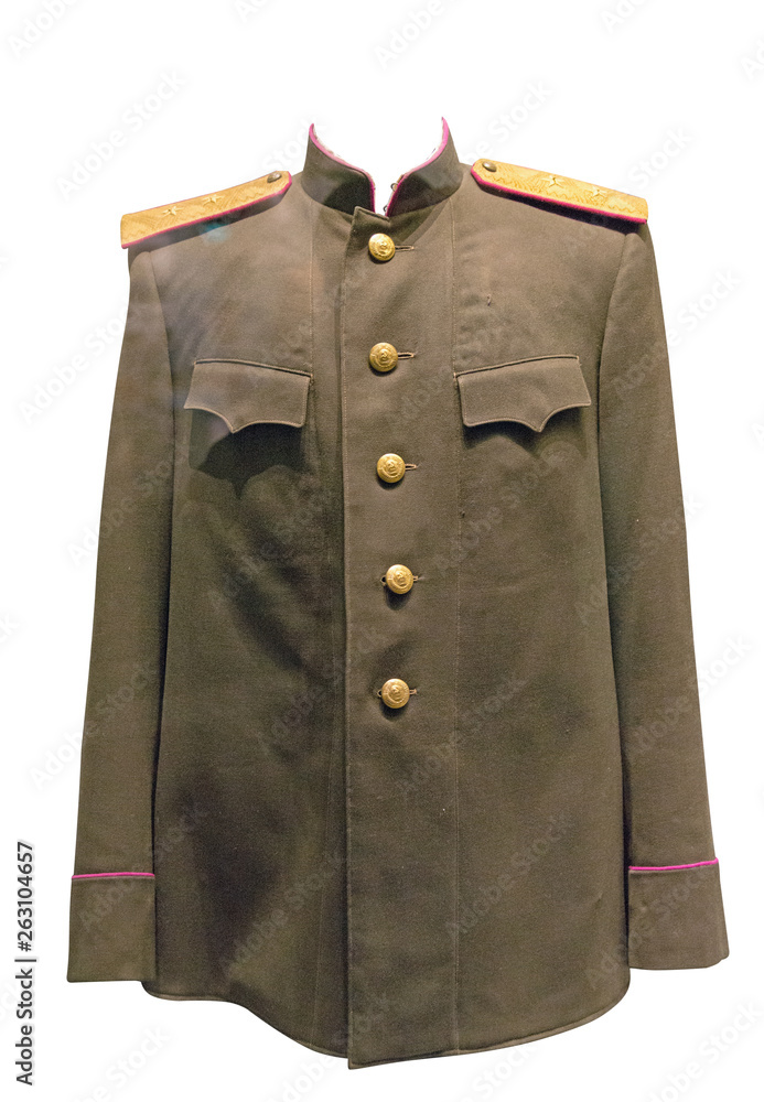 officer uniform of soviet army isolated on white background. jacket of ...