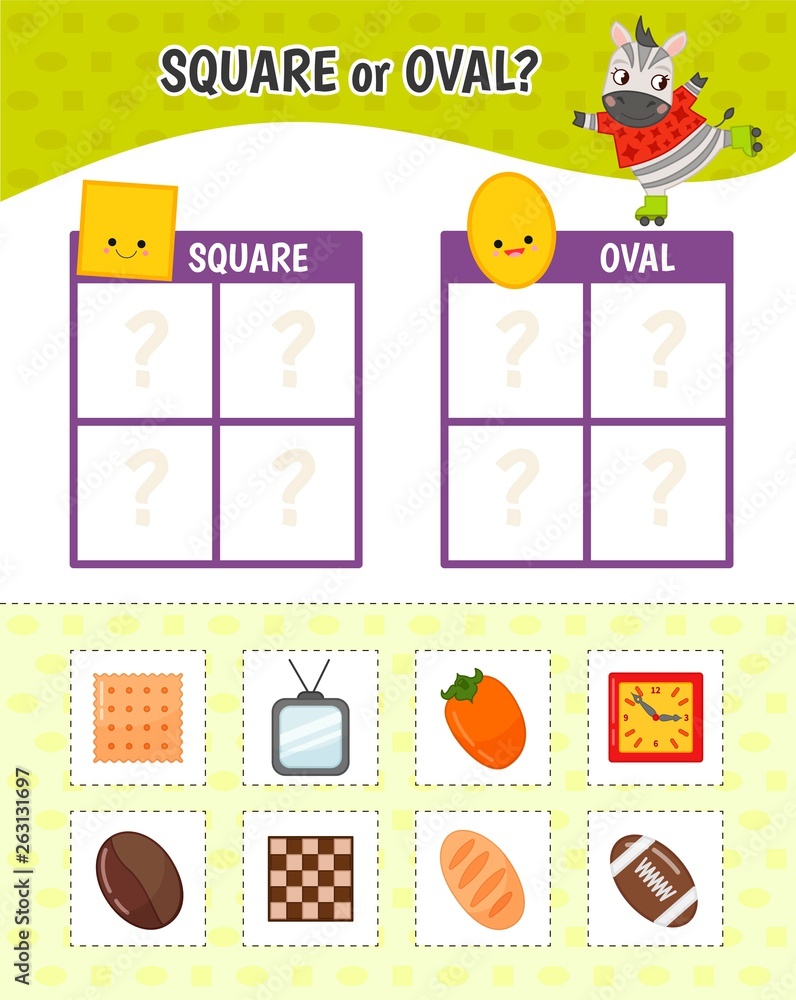 Educational game for children with pictures. Kids activity sheet ...