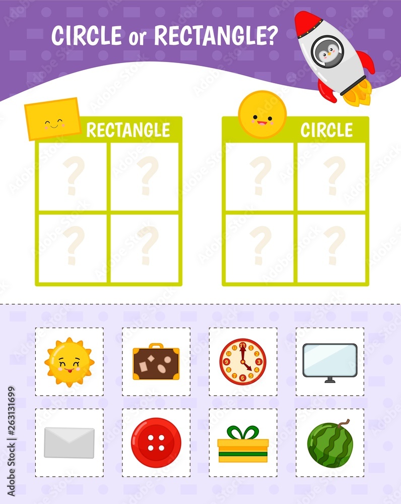 Educational game for children with pictures. Kids activity sheet ...