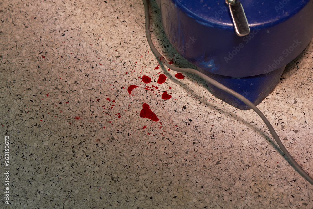 Blood stained on the floor in operating room Stock Photo | Adobe Stock