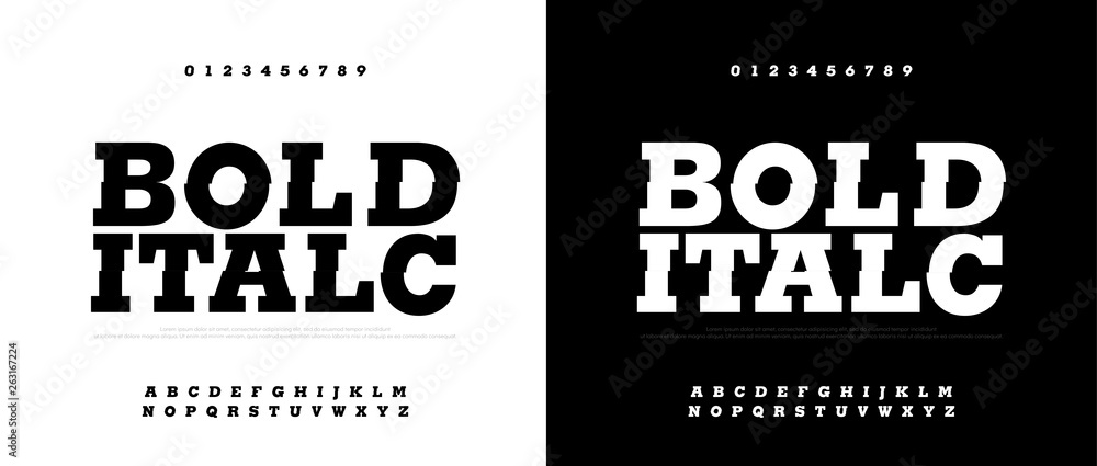 Typography bold italic font set. Modern Bold Font 3D Alphabet ...