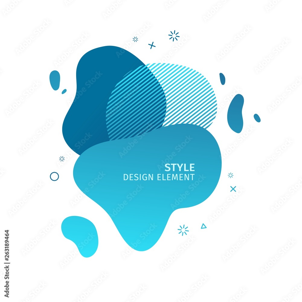 Abstract modern graphic elements. Dynamical blue color form and line ...