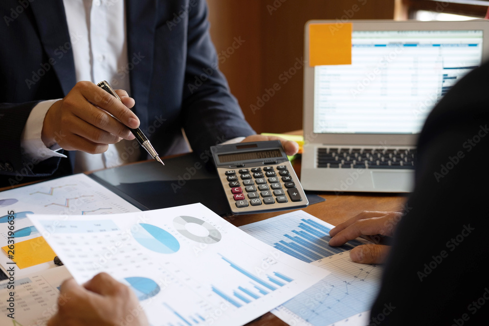 Business people team discuss on meeting to planning investment project ...