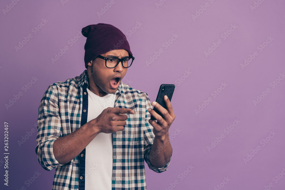 Omg it's unbelievable Lose game concept. Close up photo portrait of ...