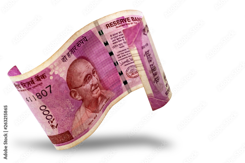 India 2000 rupee note on white background Stock Photo | Adobe Stock