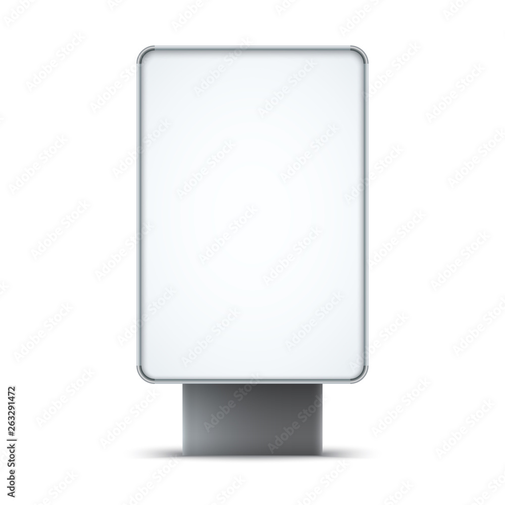 Blank outdoor lightbox isolated on white background. City Lightbox with ...