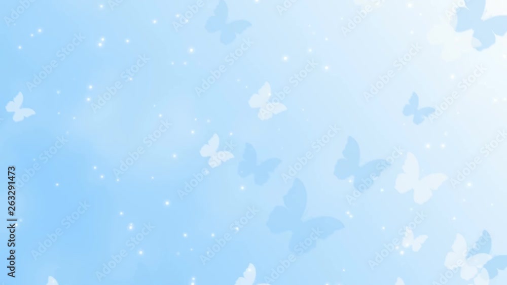 Light blue background with butterflies Stock Video | Adobe Stock