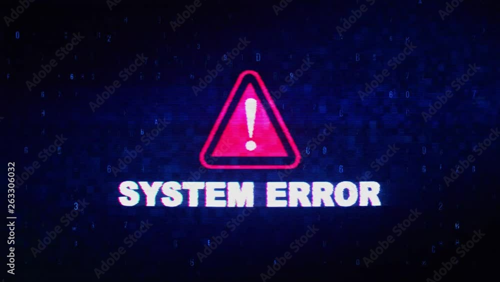 System Error Text Digital Noise Glitch Effect Tv Screen Background ...
