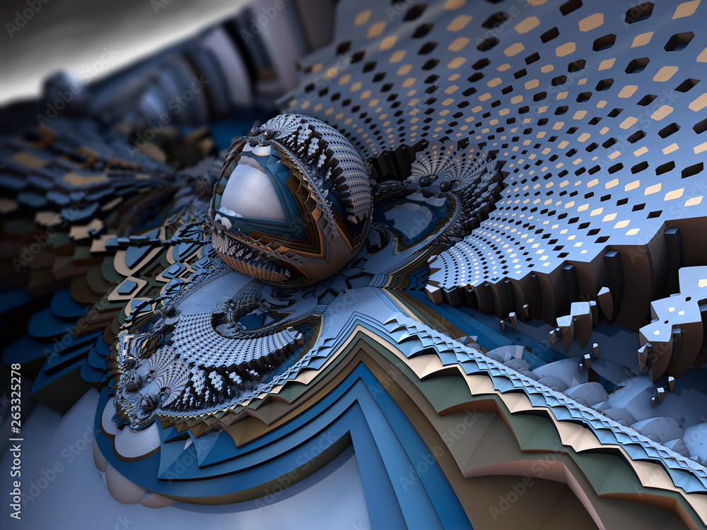 Abstract artwork - 3d illustration, spherical geometric shapes ...