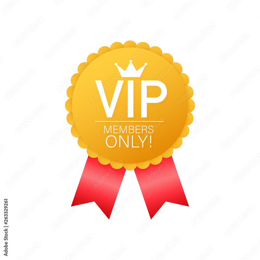 VIP, Members Only Gold ribbon, label. Gold and luxury, membership icon ...