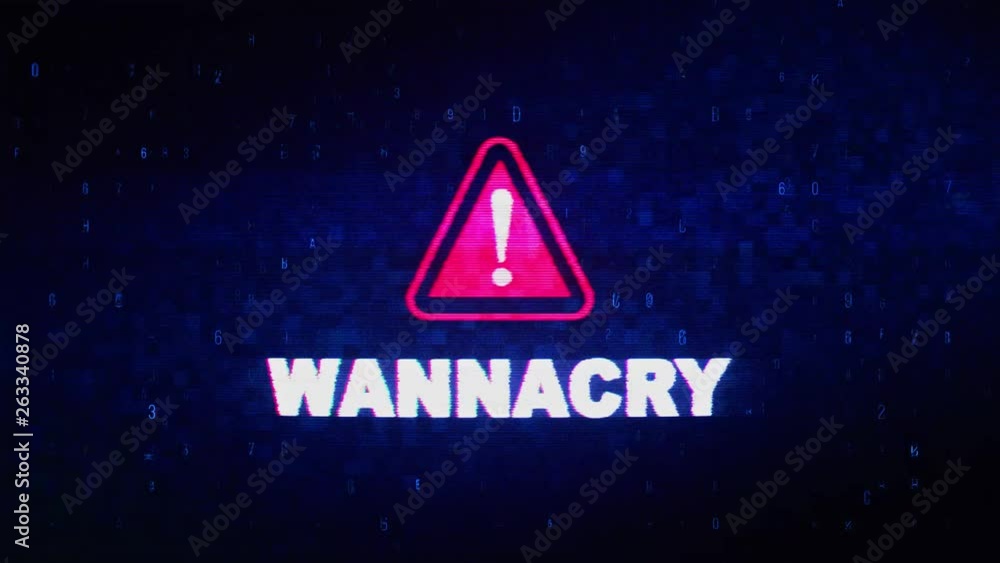WannaCry Text Digital Noise Glitch Effect Tv Screen Background. Login and Password With System ...