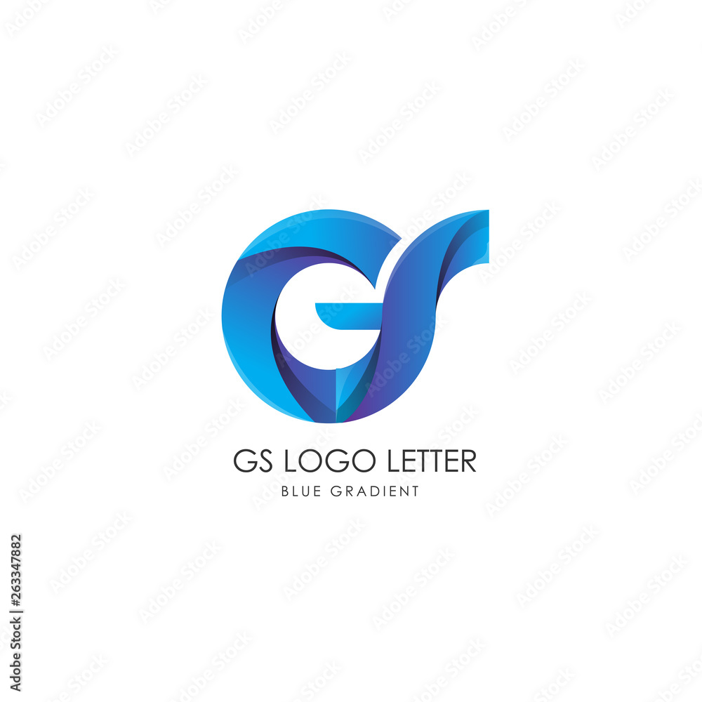 Initial Letter gs Linked Circle Lowercase Logo Blue Icon Design ...