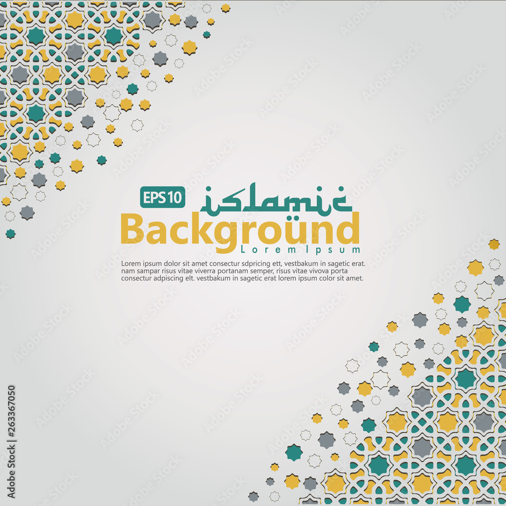 Islamic Background template for ramadan kareem, Ed Mubarak with islamic ornament Stock Vector ...