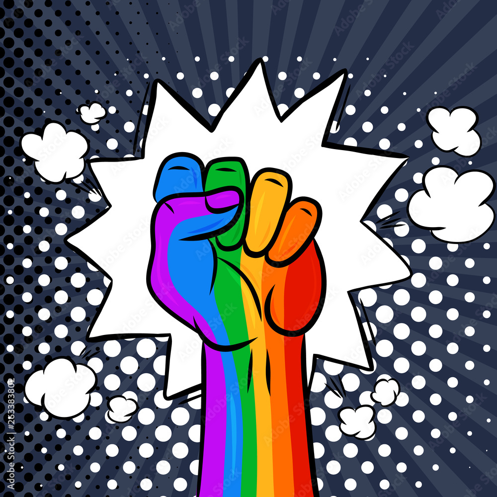 Man’s hand, the LGBTQ theme. Pride Month. LGBT equal rights movement ...