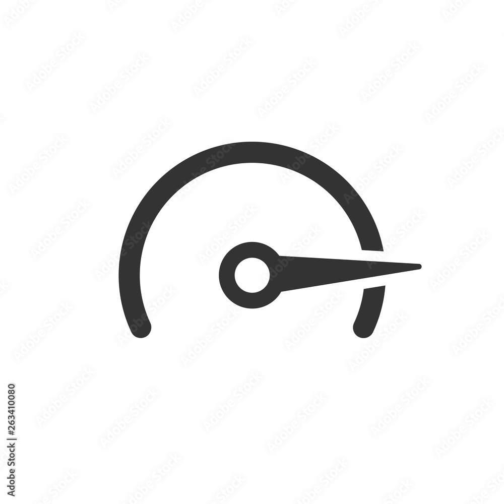 Speedometer level sign icon in flat style. Accelerate vector ...