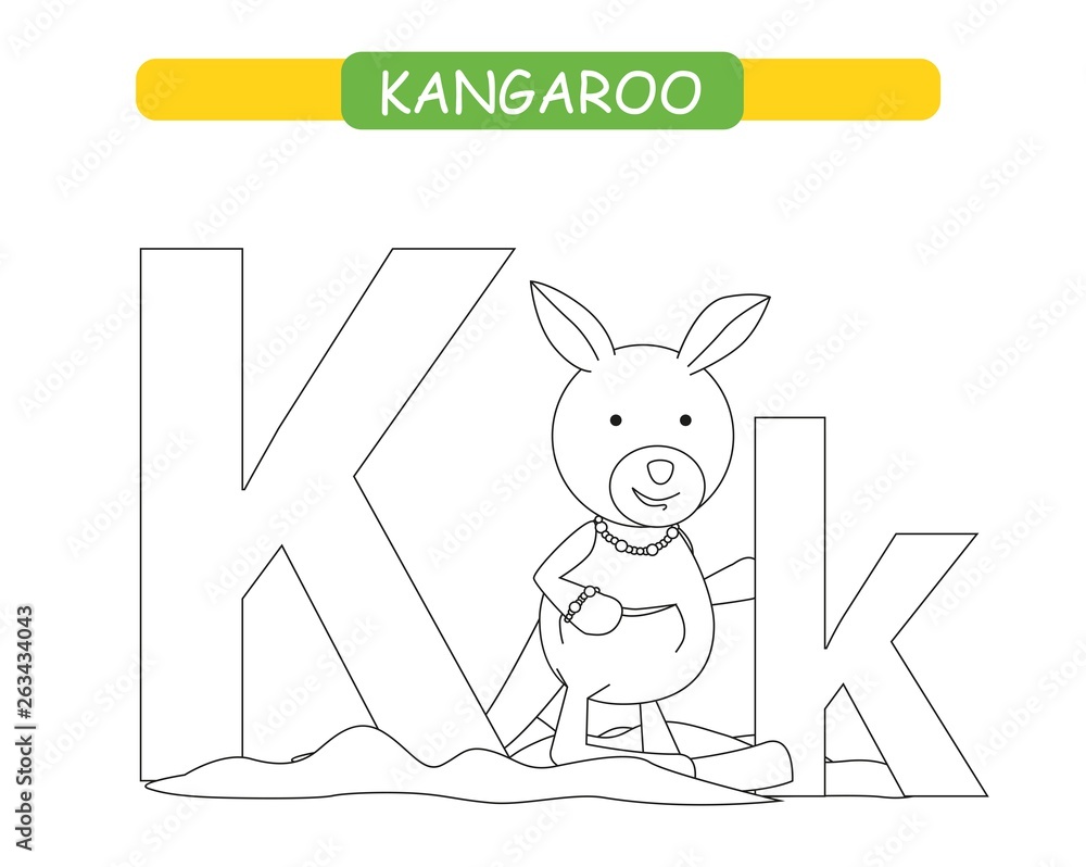 K Is For Kangaroo Coloring Page