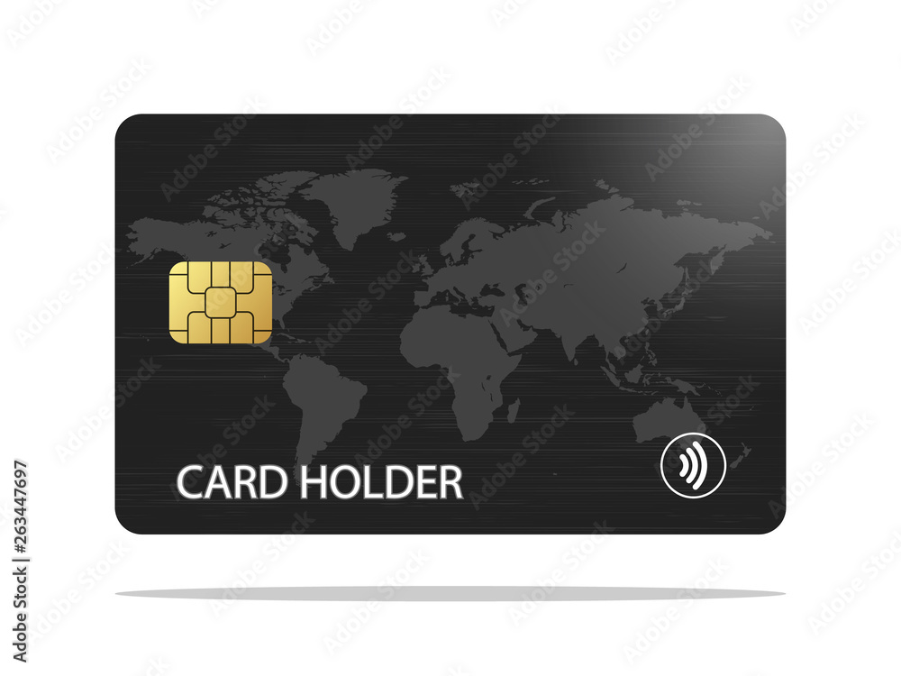 Metal Credit Card Illustration Icon Vector Stock Vector | Adobe Stock