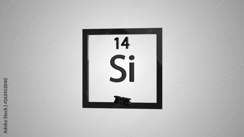 Silicon modern icon 3D animation - periodic table element helium on ...