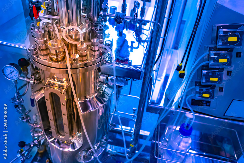 Bioreactor for microbiology. Cultivation of microorganisms. Laboratory ...