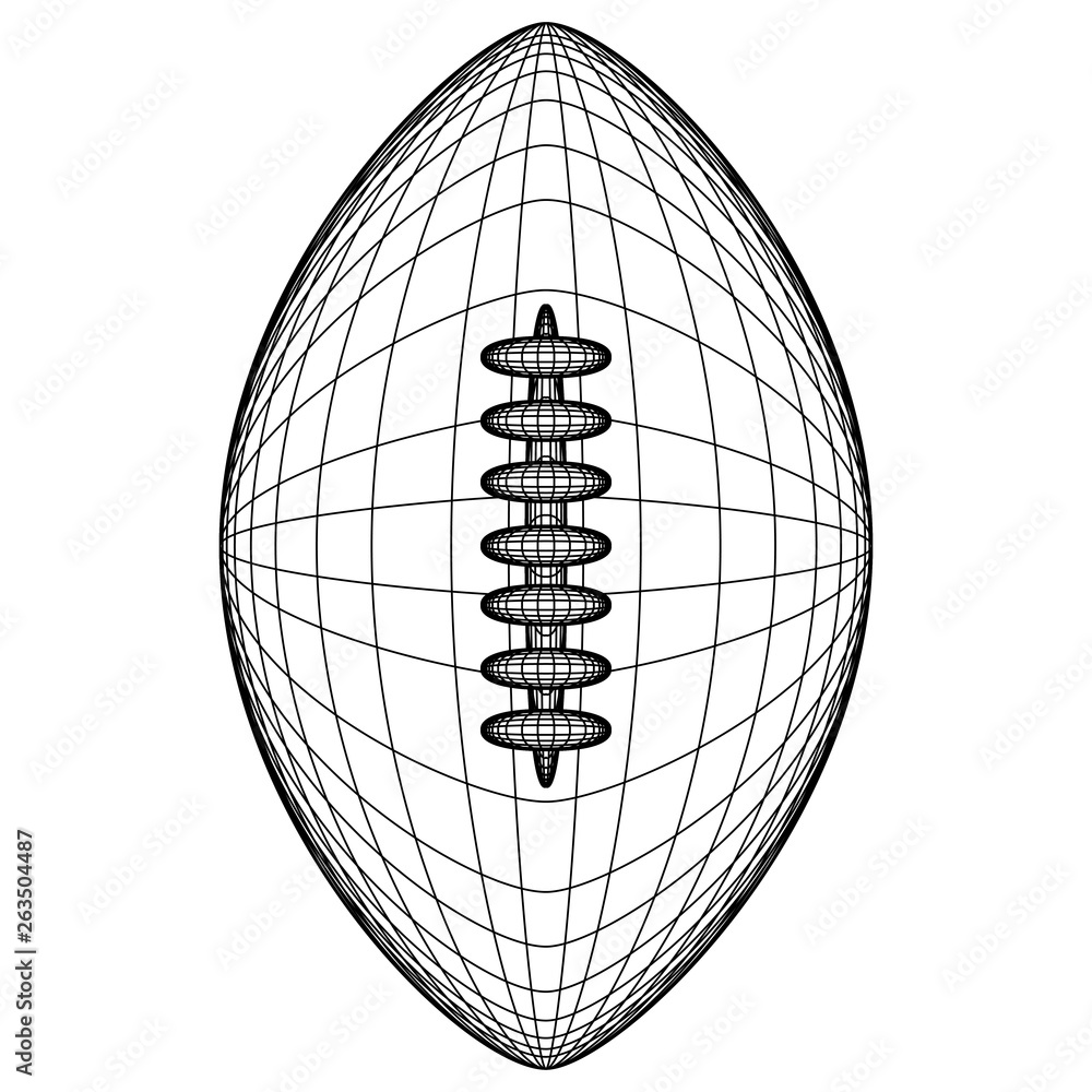 American football ball image. Line drawing. Vector illustration design ...