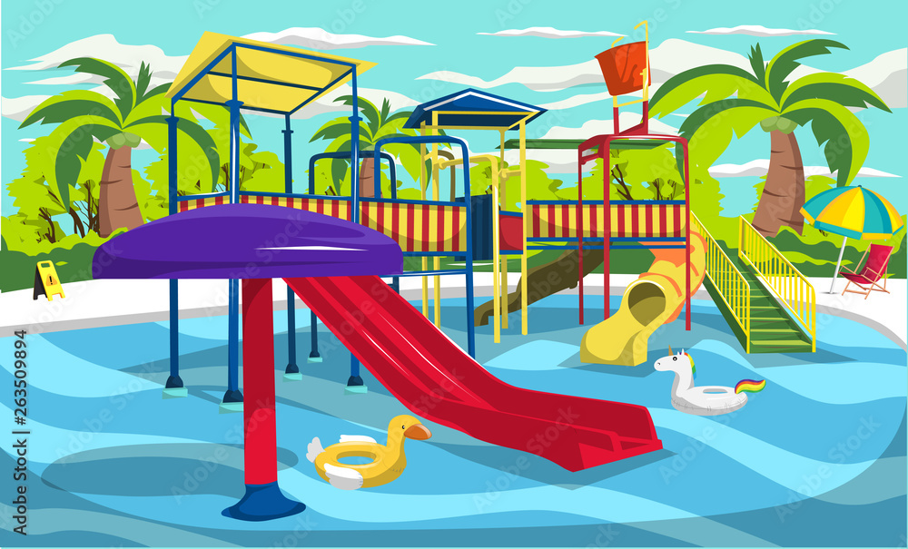 Clean Waterpark Resort for Kids and Family with Slides and Tunnels ...